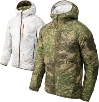 Helikon-Tex Veste &agrave; capuche r&eacute;versible Wolfhound - Windpack - Wildwood/Snowdrift, Pencott Wildwood / Pencott Snowdrift, L