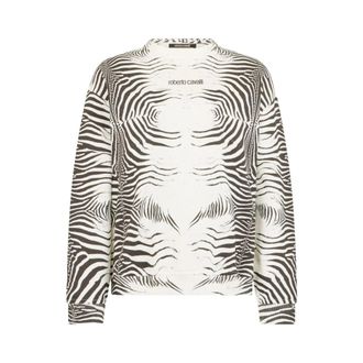 Roberto Cavalli Zebra Print Sweatshirt - - Sweatshirts & Hoodies - Damen - Wei&szlig; - XS