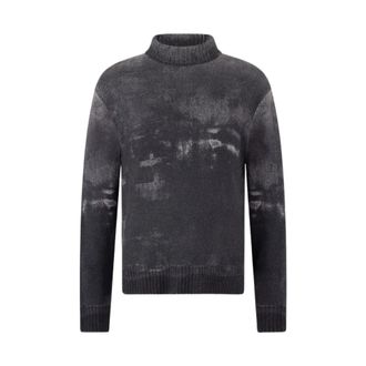 Roberto Cavalli Gradient Wollpullover Hoher Kragen - - Knitwear - Herren - Schwarzk - S