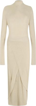 Cortana Strickkleid mit hohem Kragen und langen &Auml;rmeln - - Dresses - Damen - Beige - M