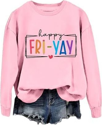 Generic Sweat-shirt pour femme avec imprim&eacute; graphique britannique - Haut surdimensionn&eacute; &agrave; col rond - Manches longues - Automne - Hiver - D&eacute;contract&eacute; - Confort