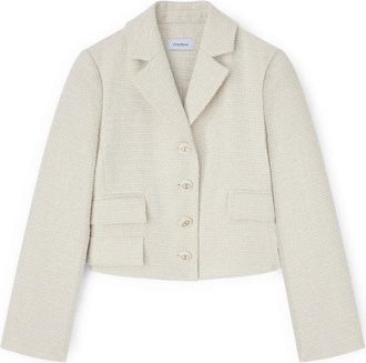 Motivi Femme, Vestes, Blanc, Taille: 42 FR Veste Courte en Boucl&eacute;