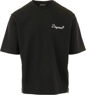Dsquared2 Homme, Tops, Noir, Taille: XL T-Shirt Coupe Ample Signature