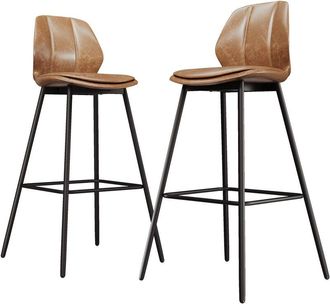 Sonni Barhocker (2er Set) mit lehne K&uuml;chenhocker Retro Barstuhl Industrial Verstellbar Bistrohocker 360&deg;Drehstuhl Belastbar 120 kg, Grauer Sitz + Schwarze