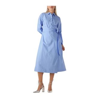 Selected Blaues Midi Wickelkleid Charme - - Dresses - Damen - Blau - S