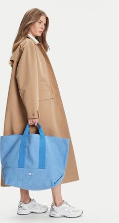 Tommy Jeans Handtasche Tjw Tote Edition Canvas AW0AW17542 Blau