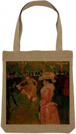Fabulous Sac Shopping Tote Bag Aspect Lin - Toulouse Lautrec Moulin Rouge Impressionnisme Peinture - Sac de Courses Toile Epaisse 360g Beige Naturel Cabas Port