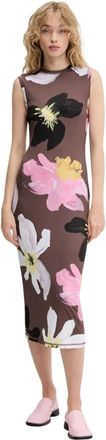 Stine Goya Femme, Robes, Multicolore, Taille: 44/46 FR Robe mi-longue en jersey c&ocirc;tel&eacute; &agrave; col rond
