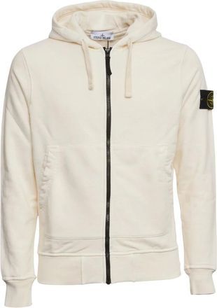 Stone Island Homme, Sweatshirts et sweats &agrave; capuche, Blanc, Taille: S Sweat &agrave; capuche zipp&eacute;