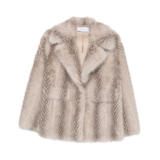 Simona Corsellini Faux Fur Coat - - Jackets - Damen - Beige - S