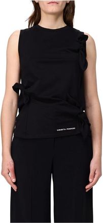 Elisabetta Franchi Femme, Tops, Noir, Taille: 40 FR D&eacute;bardeur &Eacute;l&eacute;gant