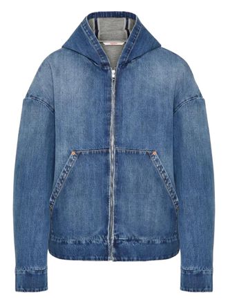 Valentino Garavani veste en jean &agrave; capuche - Bleu
