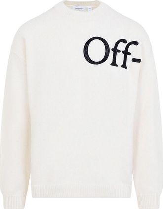 Off-white Rundhalspullover - Wei&szlig;