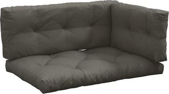 OUTSUNNY Ensemble de 3 Coussins dext&eacute;rieur pour Banquette canap&eacute; 1 Coussin dassise 1 Coussins de Dossier et 1 Coussin lat&eacute;ral Gris