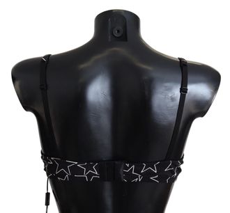 Dolce & Gabbana Womens Star-Print Cotton Bra Black Bodysuits