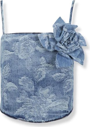 Giuseppe Di Morabito Femme, Tops, Bleu, Taille: 40 FR Jacquard Denim Top