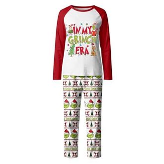 Generic Le Grinch Pyjama Noel Famille De Grinch Enfant Bebe Noël Deguisement Ensembles The Chaud Et Doux Garcon Adulte Homme Costume Ensemble Couple Assorti C