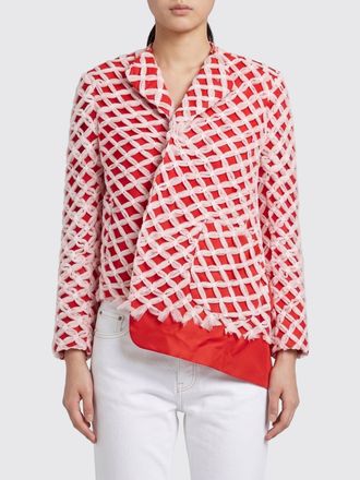 Comme Des Gar&ccedil;ons Blazer crois&eacute; asym&eacute;trique en tulle &agrave; carreaux brod&eacute;