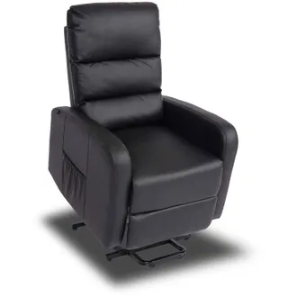 Hhg Neuwertig] Fernsehsessel HHG 703, Sessel Relaxsessel TV-Sessel Liege, Liegefunktion Aufstehhilfe, Metall Kunstleder schwarz