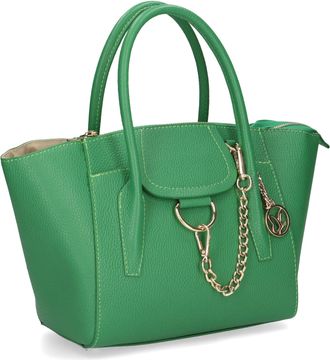 Caprice Damen Henkeltasche aus Leder Mittelgroß, Grün (Green Nappa), 1