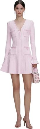 Self Portrait Femme, Robes, Rose, Taille: 38 FR Pearl Trim Knit Mini Dress