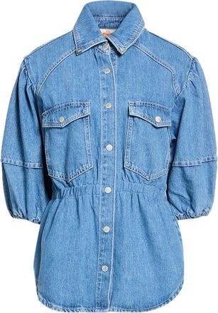 Farm Rio DENIM SHIRT PUFFING SLEEVE