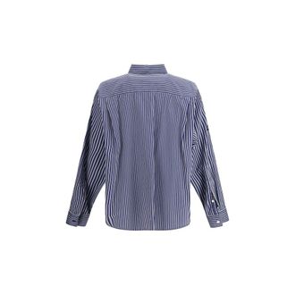 Balenciaga Mens Blue Cotton Pattern Shirt