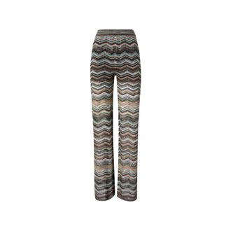 Missoni Pantalon Palazzo Chevron &agrave; sequins - Femme - Pantalons - Multicolore - Taille: 36 FR