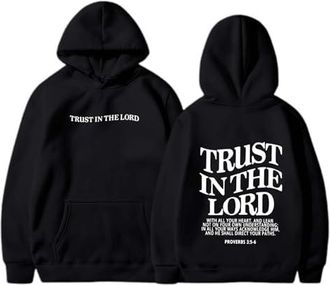 Generic Sweat &agrave; capuche Christian Trust In The Lord 2025 pour femme - Lettre J&eacute;sus Anime - Pull religieux mignon tendance graphique doubl&eacute; en polaire - Y2K - 