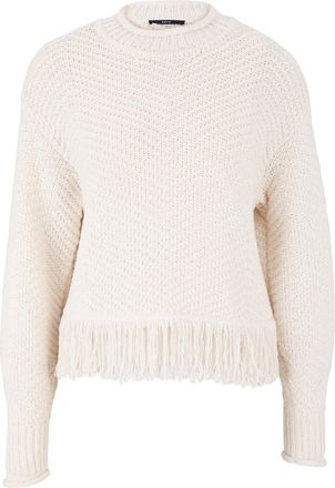Zero Damen Pullover mit Fransen 38, Eggnog