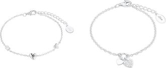 s.Oliver Armband 925 Sterling Silber Damen Armschmuck & Armband 925 Sterling Silber Mädchen Kinder Armschmuck, mit Zirkonia synth., 14+2 cm, Weiß, Herz, Kommt 