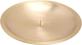 NKlaus Kerzenteller mit Dorn Ø 16 cm Messing Gold matt Kerzenhalter Kerzenuntersetzer 10570