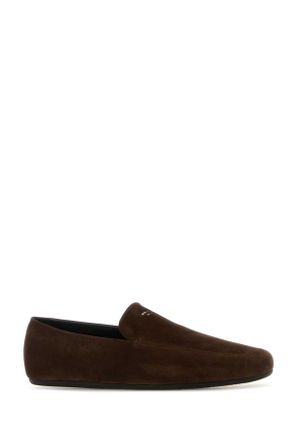Prada Mens Brown Suede Loafers Moro Mocassini