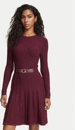 Guess Strickkleid W6BK64 Z1569 Dunkelrot Regular Fit