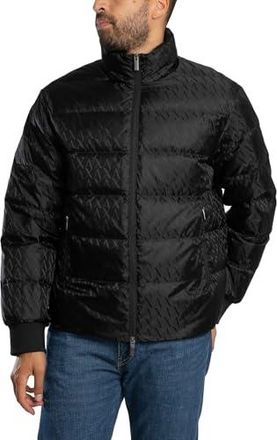 A|X Armani Exchange Essential, Padded Monogram Logo Texture Veste, Noir, M Hommes