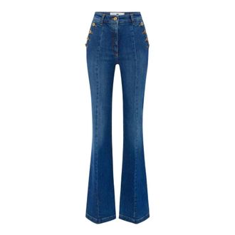 Elisabetta Franchi Jeans aus Baumwolle- Lyocell und Elasthan - - Jeans - Damen - Blau - W27