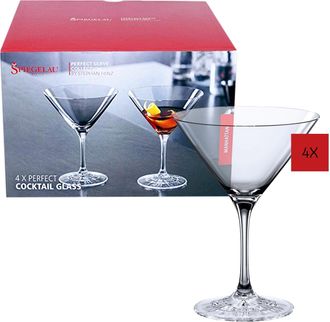 Spiegelau Cocktailgläser 4er Set, 165 ml, Perfect Serve, 4500175, Martini Gläser aus Kristallglas, Martinigläser spülmaschinenfest, Klar