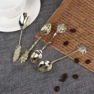 CHICIRIS Mini Cuill&egrave;res &agrave; caf&eacute; et &agrave; th&eacute; en Alliage &eacute;cologiques, Parfaites pour la Cr&egrave;me Glac&eacute;e au Dessert, Vaisselle 4 Pi&egrave;ces pour caf&eacute; (GOLD)