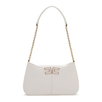 Elisabetta Franchi Femme, Sacs, Beige, Taille: ONE Size Sac port&eacute; &eacute;paule avec d&eacute;tail logo