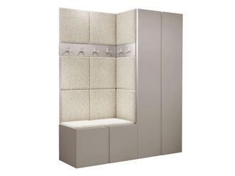 Mirjan24 Garderoben-Set Monati III, 2X Schuhschrank + Kleiderhakenbrett + Kleiderschrank Gepolstertes Paneel/Wandpaneel Kleiderhaken Flurgarderobe Wandgarderob