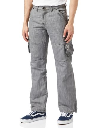 Enzo Jeans Herren Ez08 Loose Fit Jeans, Grau (Grey Grey), 36W / 32L