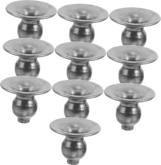 Aboofan 10 Stück Teiliges Vintage Kerzenhalter aus Metall Handgefertigte Kerzenschalen mit Glatter Oberfläche Retro Kerzenhalter für Festtags Partytisch DIY M