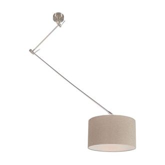 QAZQA Hängelampe Stahl mit Schirm 35 cm taupe verstellbar - Blitz i