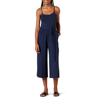 Amazon Essentials Damen Kurzer Cami-Overall aus Jersey mit weitem Bein, Marineblau, M