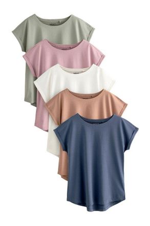 Next T-Shirt 5er-Pack T-Shirts mit Fl&uuml;gel&auml;rmeln, Kurzgr&ouml;&szlig;e (5-tlg)