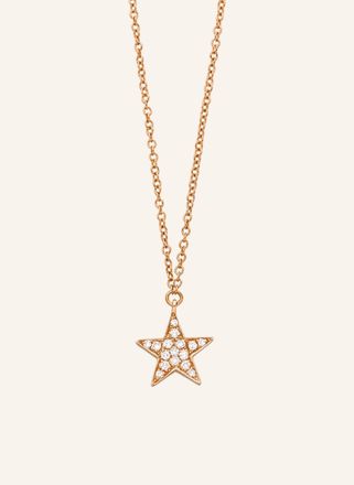 Leaf Halskette Stern Aus 18 Karat Ros&eacute;gold Mit Diamanten rosegold
