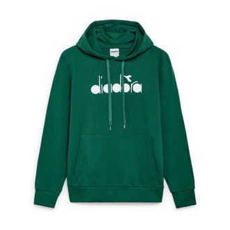 Diadora Gr&uuml;ner Baumwoll-Hoodie Logo Gro&szlig; - - Sweatshirts & Hoodies - Herren - Gr&uuml;n - L