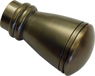 Gardinia Endknöpfe für Gardinenstangen, 2 x Endstück Siro, Serie Chicago, Metall, Bronze, Durchmesser 20 mm 31379