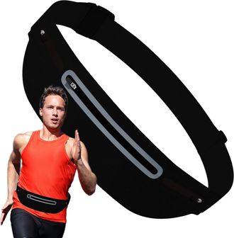 Generico Gürteltasche für Handy, wasserdichte Handytasche, Sportzubehör zum Klettern, Wandern, Camping, Joggen, Spaziergang mit Hunden und Radfahren, Schwarz, 