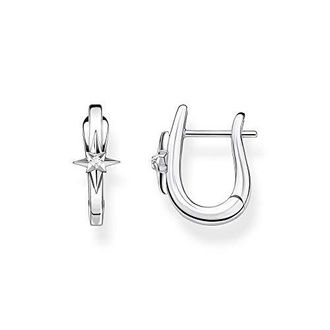 Thomas Sabo CR654 Créoles en forme détoile en argent sterling 925, taille unique, Métal précieux, Zircone cubique